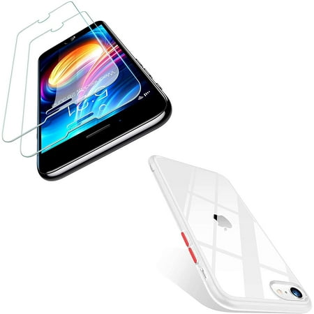 Clear Designed for iPhone SE 2020 Case White & iPhone SE 2020 Screen ...