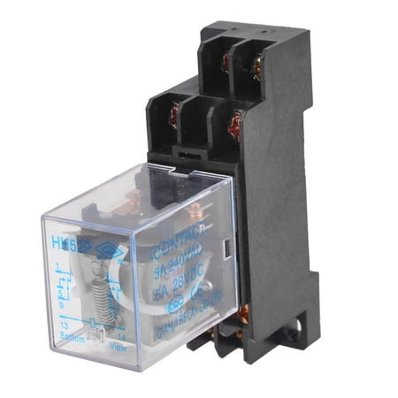DC 24V Coil 5A 240V AC 28V DC 8 Pin DPDT Power Relay MY2NJ HH52P w PYF08A Socket | Walmart Canada