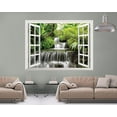 Hidove Fake Window Wall Sticker Waterfall Faux Window Wall Mural for ...