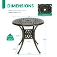 VIVIJASON 30.8" Patio Bistro Table Outdoor Dining Round Table Bronze ...