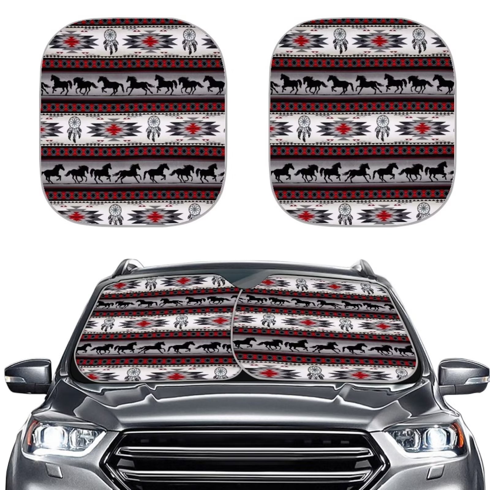 Diaonm Boho Geometric Flower Windshield Sunshade Car Sun Shade for ...