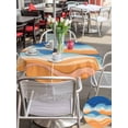 Abstract Mountains Round Outdoor Tablecloth with Umbrella Hole Orange ...