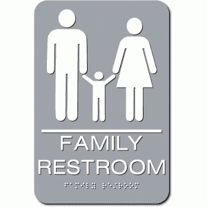 FAMILY RESTROOM Sign - Styrene-Gray / White (3 Units) - Walmart.com