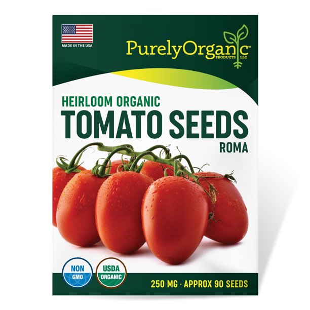 Purely Organic Roma Tomato Seeds (Premium Heirloom, Non-GMO, Open ...