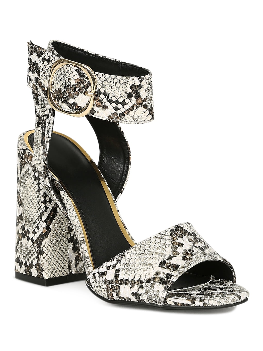 Women Wide Buckle Ankle Strap Block Chunky Heel Sandal 18990 - Walmart.com