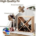 JAXPETY Wooden 24 Bottle Stackable Wine Rack with Cross Design for Home ...