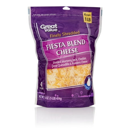 Great Value Finely Shredded Fiesta Blend Cheese, 16 oz - Walmart.com