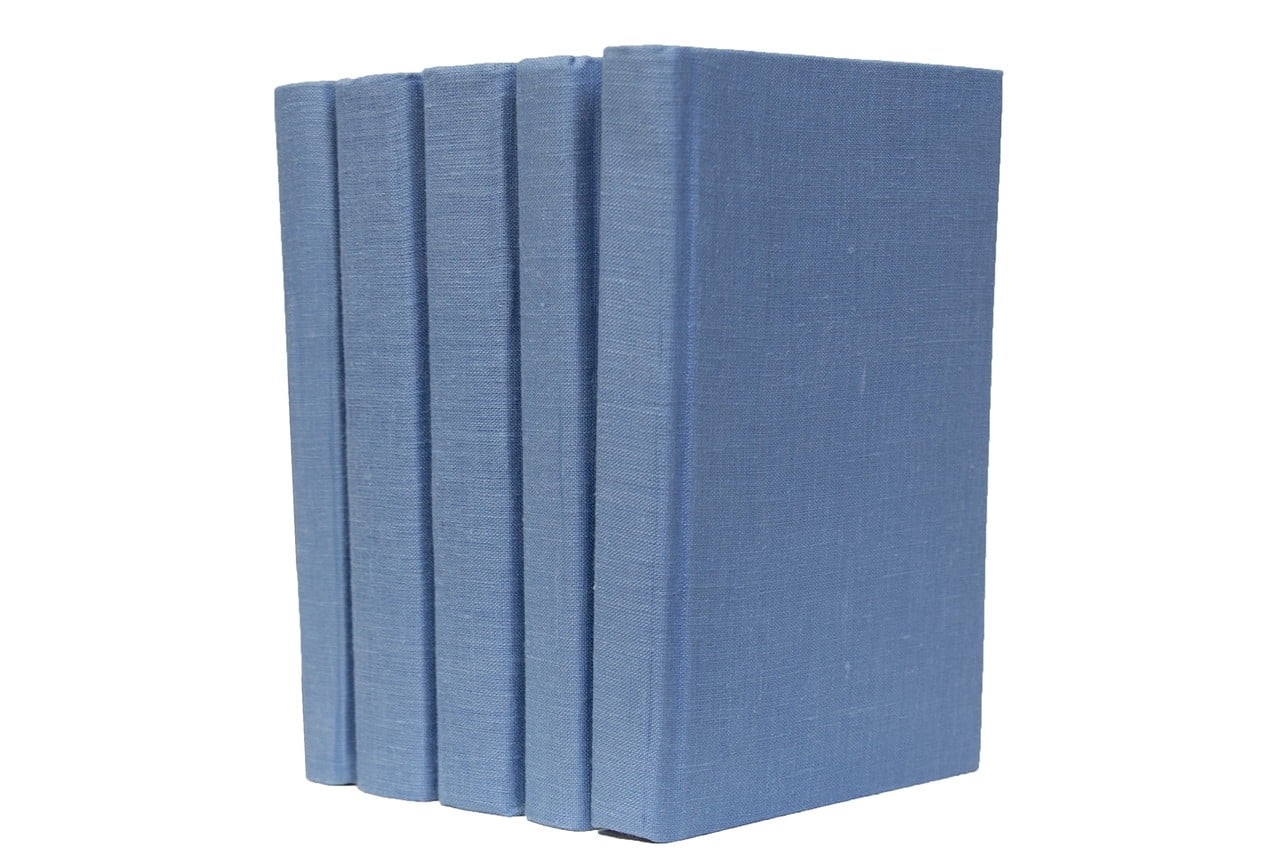 Pen & Willow Blue Linen-Wrapped Decorative Books - Real shelf-ready ...
