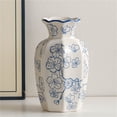 Blue and White Vase, Vintage Ceramic Flower Vessel, Ceramic Vases for ...