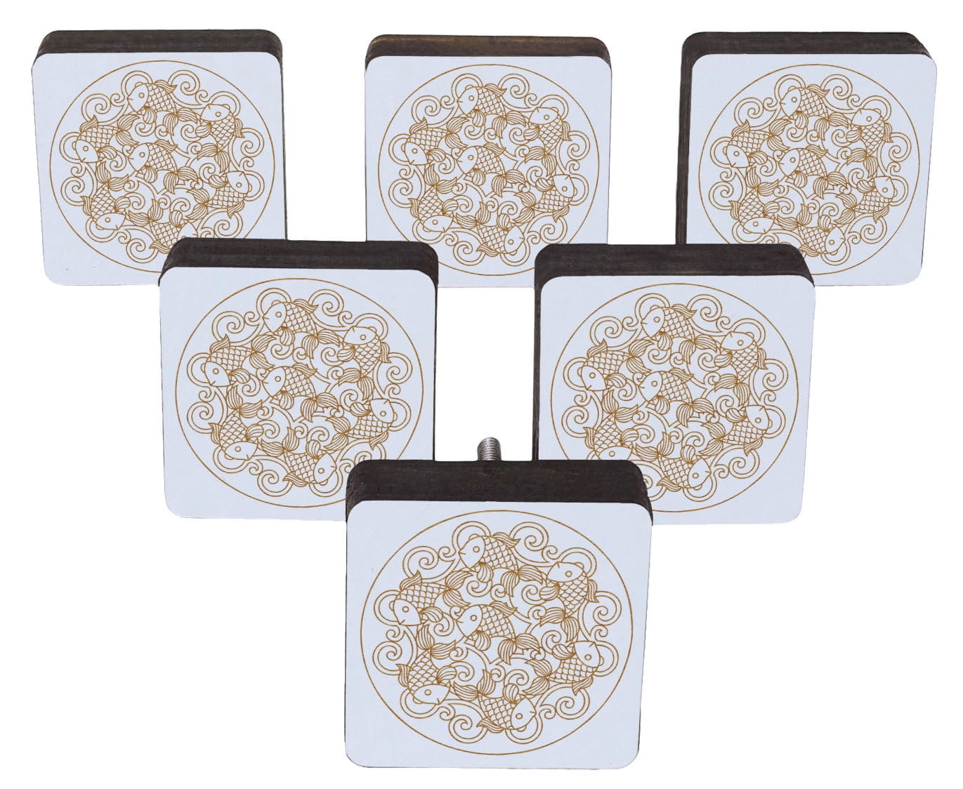 IBA Indianbeautifulart Red Engraved Knobs Wooden Cupboard Door Knobs ...