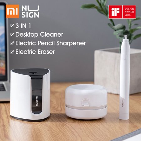 Nusign Electric Stationery Set 3 In 1 Desktop Cleaner Electric Pencil ...
