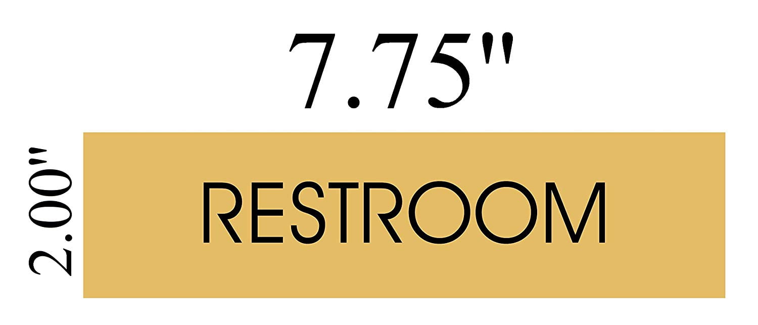 RESTROOM SIGN (GOLD ALUMINUM 2 X7.75 ) - Walmart.com