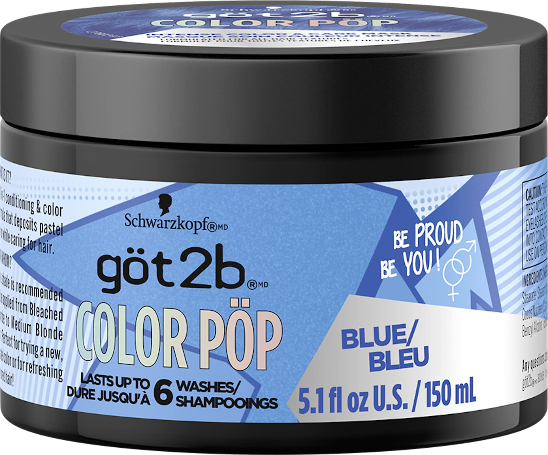 Mascarilla para teñir el cabello Got2B Color Pop semipermanente azul 150 ml | Bodega Aurrera en ...