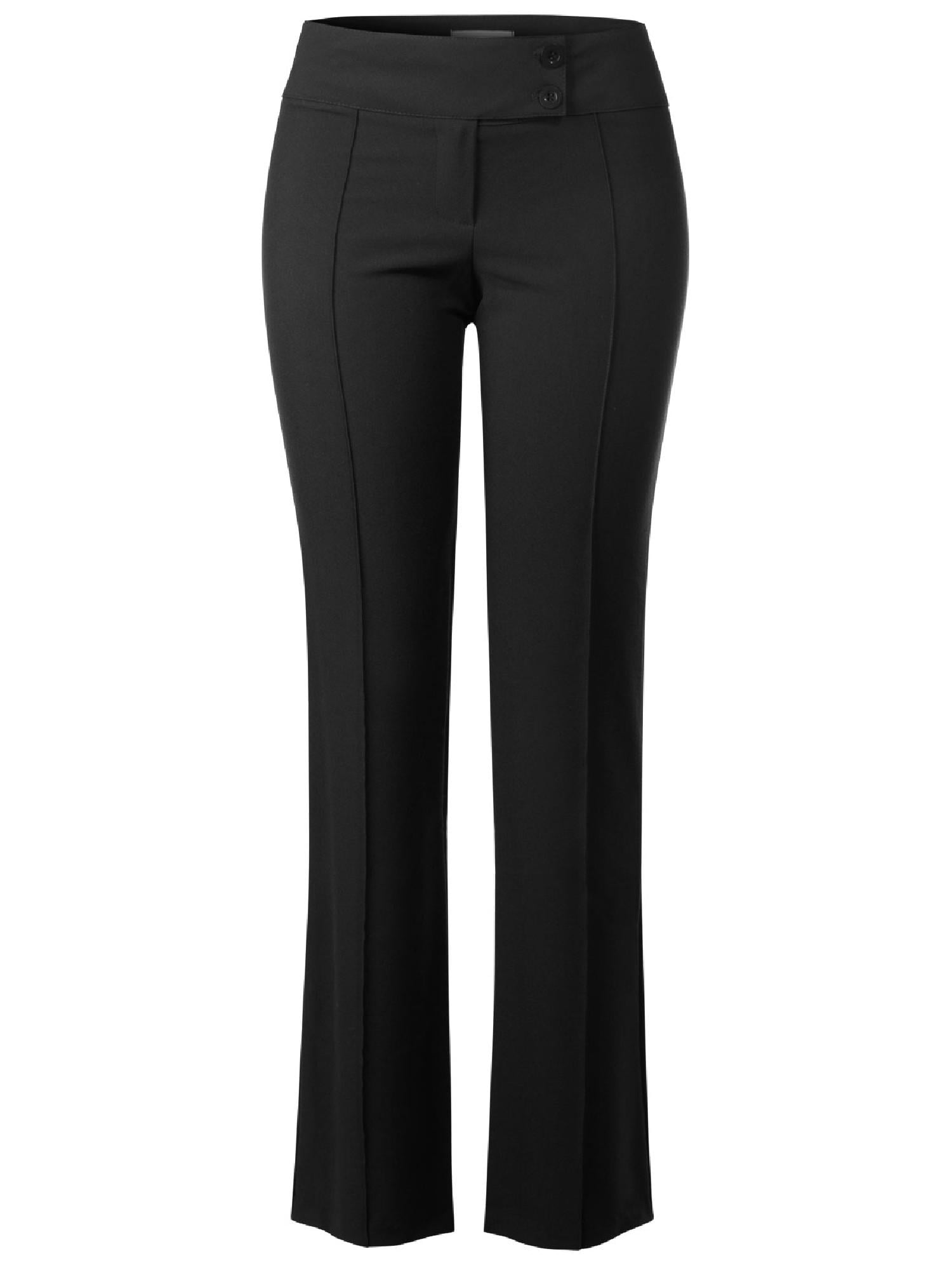 Made by Olivia Women's High Waist Slim Boot-Cut Stretch Pin Line Pants ...