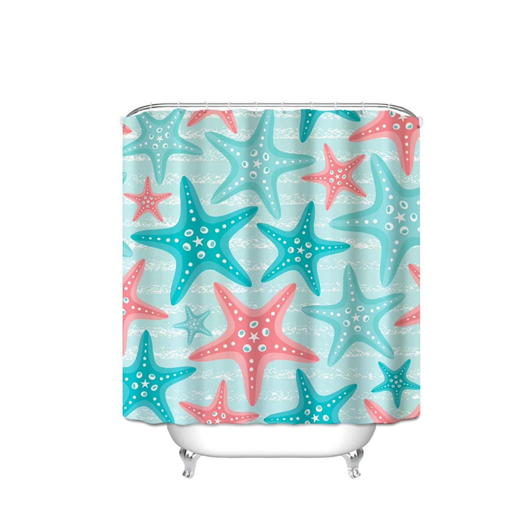 Blue Sea Shell Shower Curtain - Walmart.com
