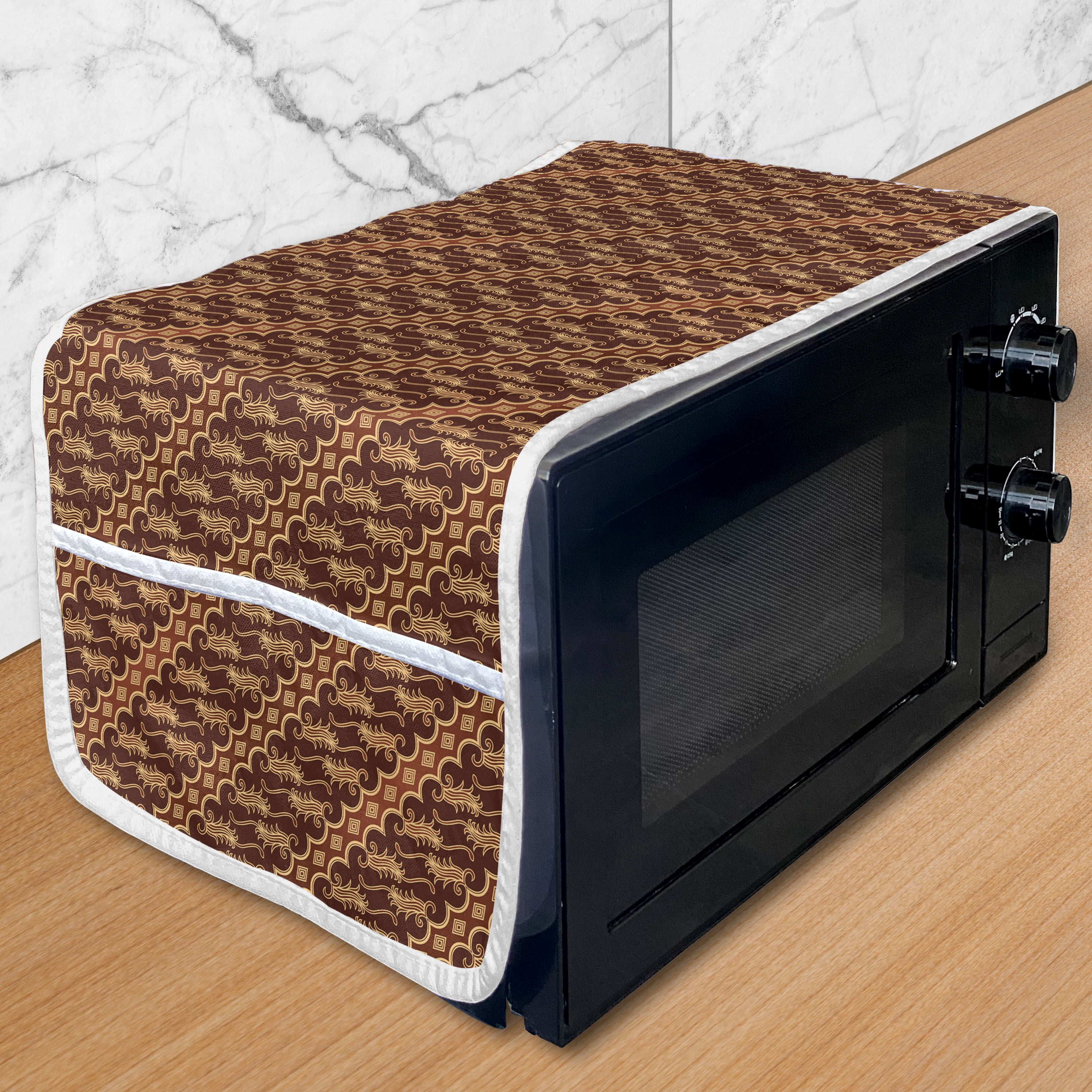 Brown Microwave Oven Cover, Batik Parang Barong Diagonal Pattern ...