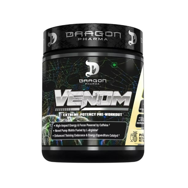 Pre Entreno Dragon Pharma Venom 40 Servs Extrema Potencia Sabor Piña ...