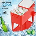Neatifyes Rolling Ice Chest, Portable Patio Party Bar Drink Cooler Cart ...