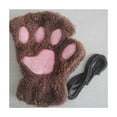 Opvise 1 Pair Women's Gloves Plush Cat Paw Claw Cozy Cute Warm ...