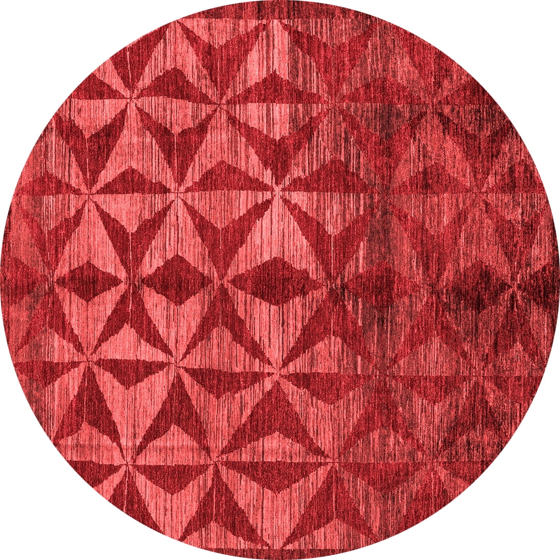 Ahgly Company Indoor Round Abstract Red Modern Area Rugs, 8' Round ...