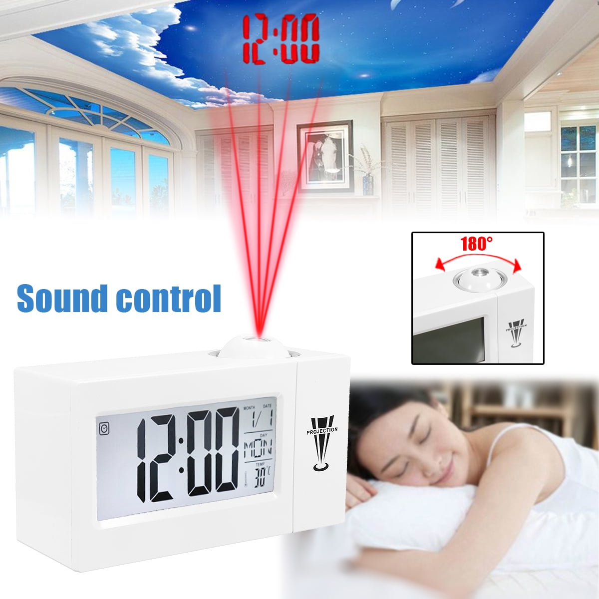Valentine's Gift - Portable Snooze Alarm LCD Clock Backlight Wall ...