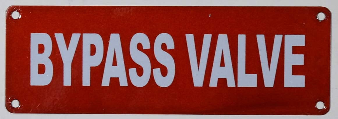 Bypass Valve Sign (Aluminium Reflective !!!, RED 2X6)(ref-2022-4 ...
