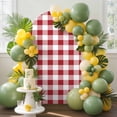 Arch Covers, Farmhouse Red Plaid Arch Covers Stretchy Backdrop 6.6'x3.3 ...