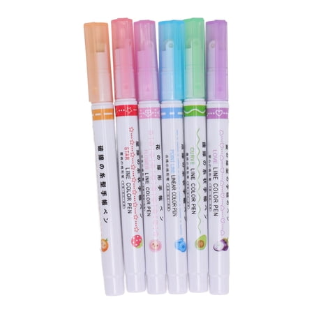 Outline Markers, Large Capacity Wide Applications 6 Colors Different ...