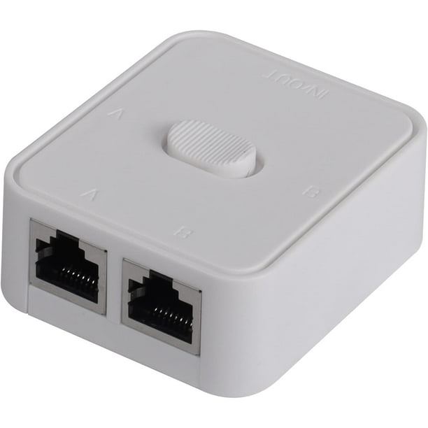C Network Switch 2 Ports,RJ45 Network Key-Press Switch Splitter ...