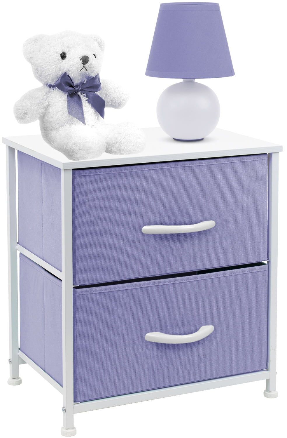 Sorbus 2 Drawers Nightstand Chest End-Table - Purple - Walmart.com