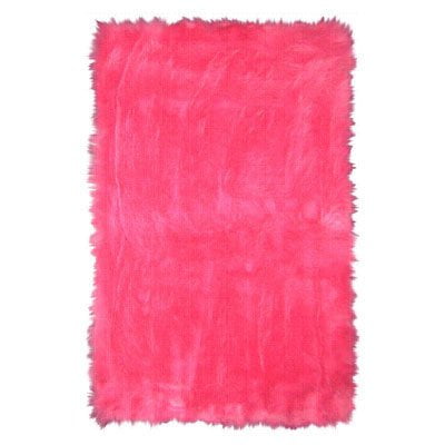 L.A. Rugs Flokati Hot Pink Rug - Walmart.com