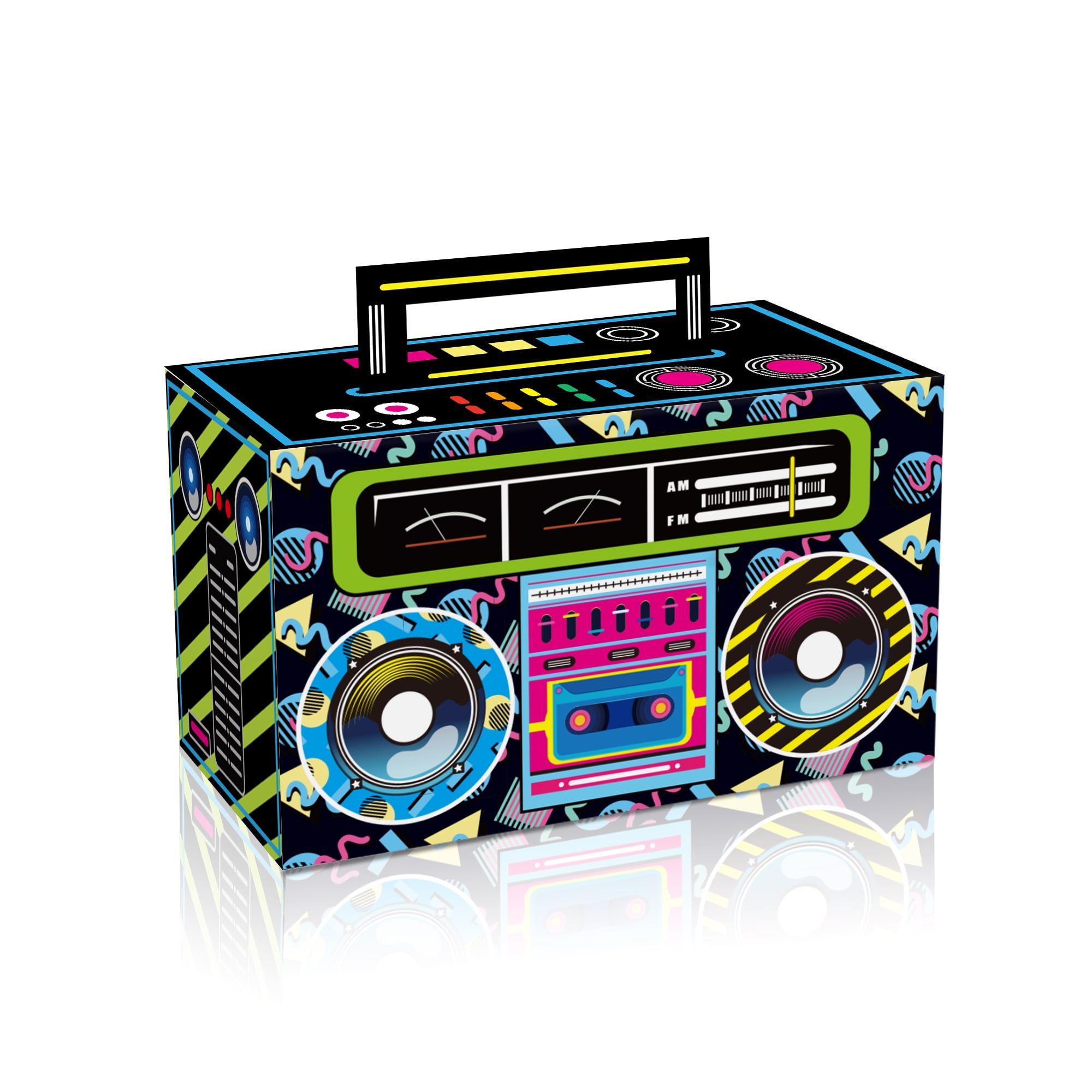 24 Pack 80s 90s Party Favor Boxes, Radio Gift Treat Bags, Disco Gable ...