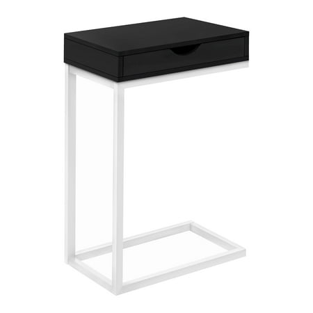 Monarch Specialties 24.5 Inch Accent C Table with Drawer, Black and ...