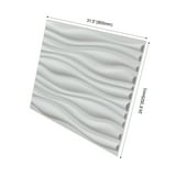 Art3d White PVC 3D Wall Panel Big Wave Design 31.5"x24.6" (6-Pack ...