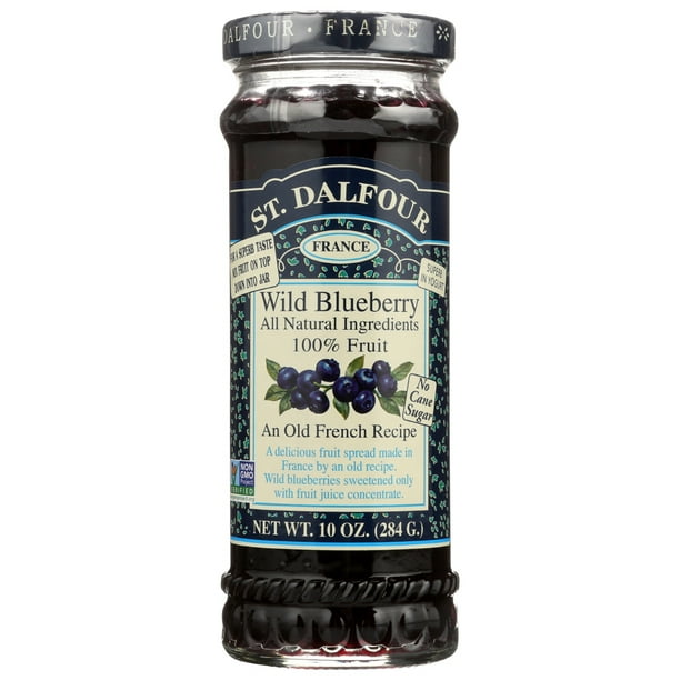 St Dalfour Fruit Spread Deluxe 100 Percent Fruit Wild Blueberry, 10 Oz ...
