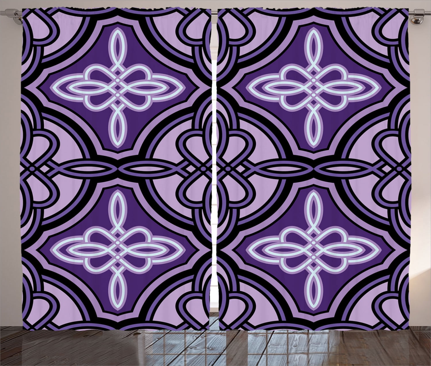 Celtic Decor Curtains 2 Panels Set, Ethnic Unique Knot Figures with ...