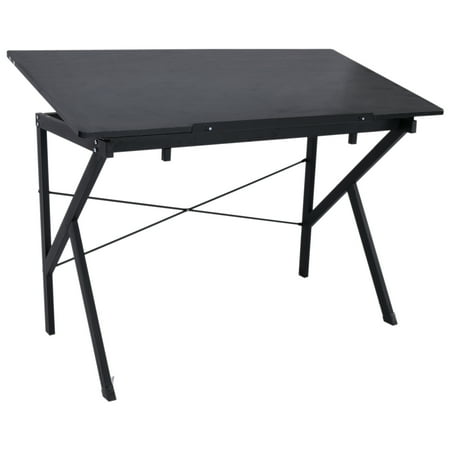 Height Adjustable Drawing and Drafting Table Tiltable Tabletop Black ...