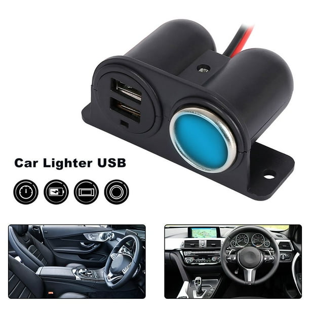 12V/24V Car Cigarette Lighter Socket Charger Splitter Power Adapter Two ...