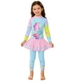 Little Girls Swim Suit Two Piece Cartoon Print Sun Protection Split For ...