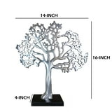 Exquisite Aluminum Tree Decor In Rich Silver Finish And Black Base ...