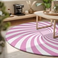 Pink Vortex 3FT Round Area Rugs Abstract Boho White Pink Vortex Spiral ...