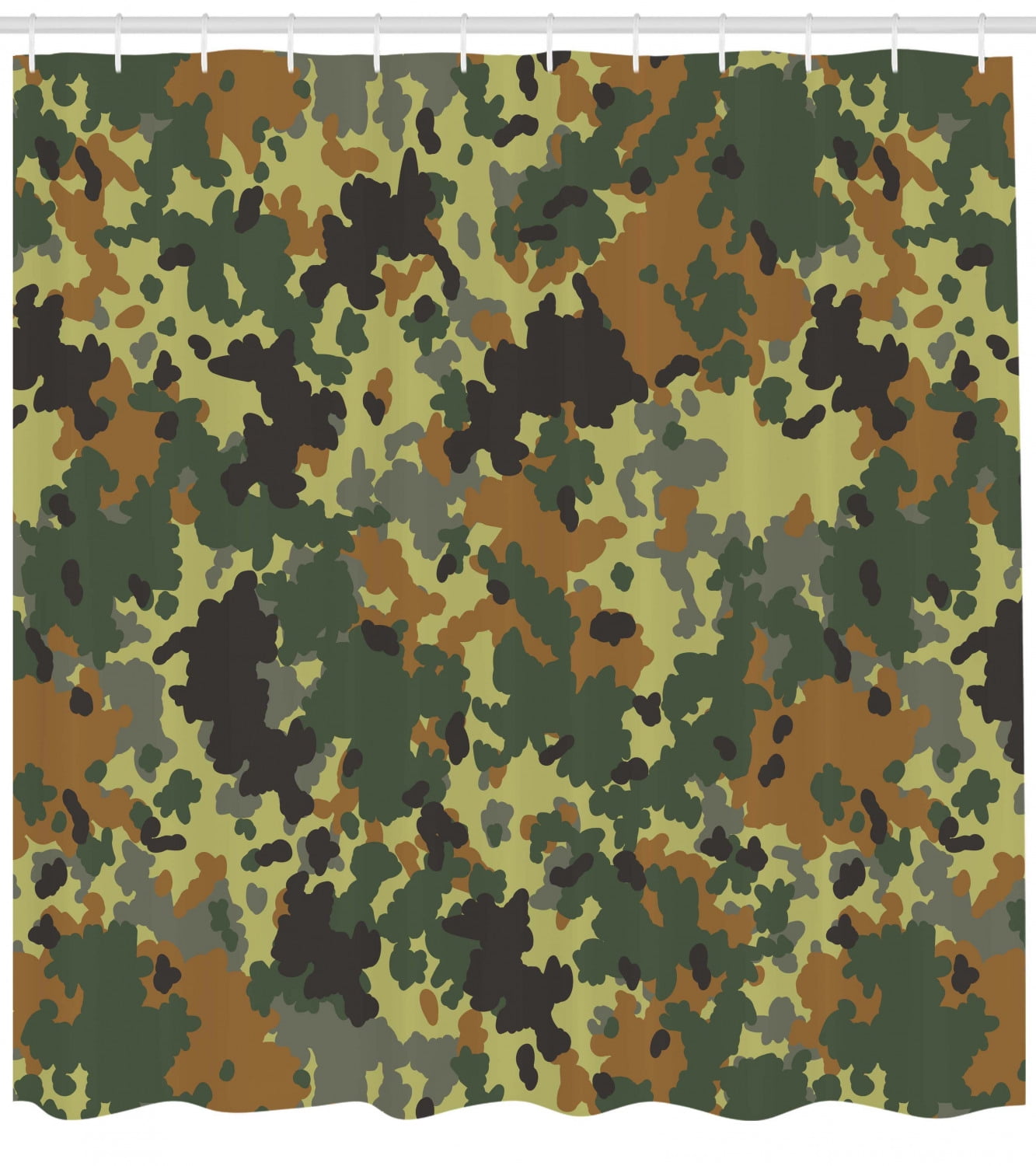 Camo Shower Curtain Classical Germany Camouflage Pattern Forest Jungle
