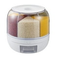 Wuzstar 6-Grid Rice Dispenser Rotating Dry Grain Container Tank for ...