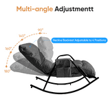 BALUS Rocking Chair, Leather Nursery Recliner with Adjustable Backrest ...