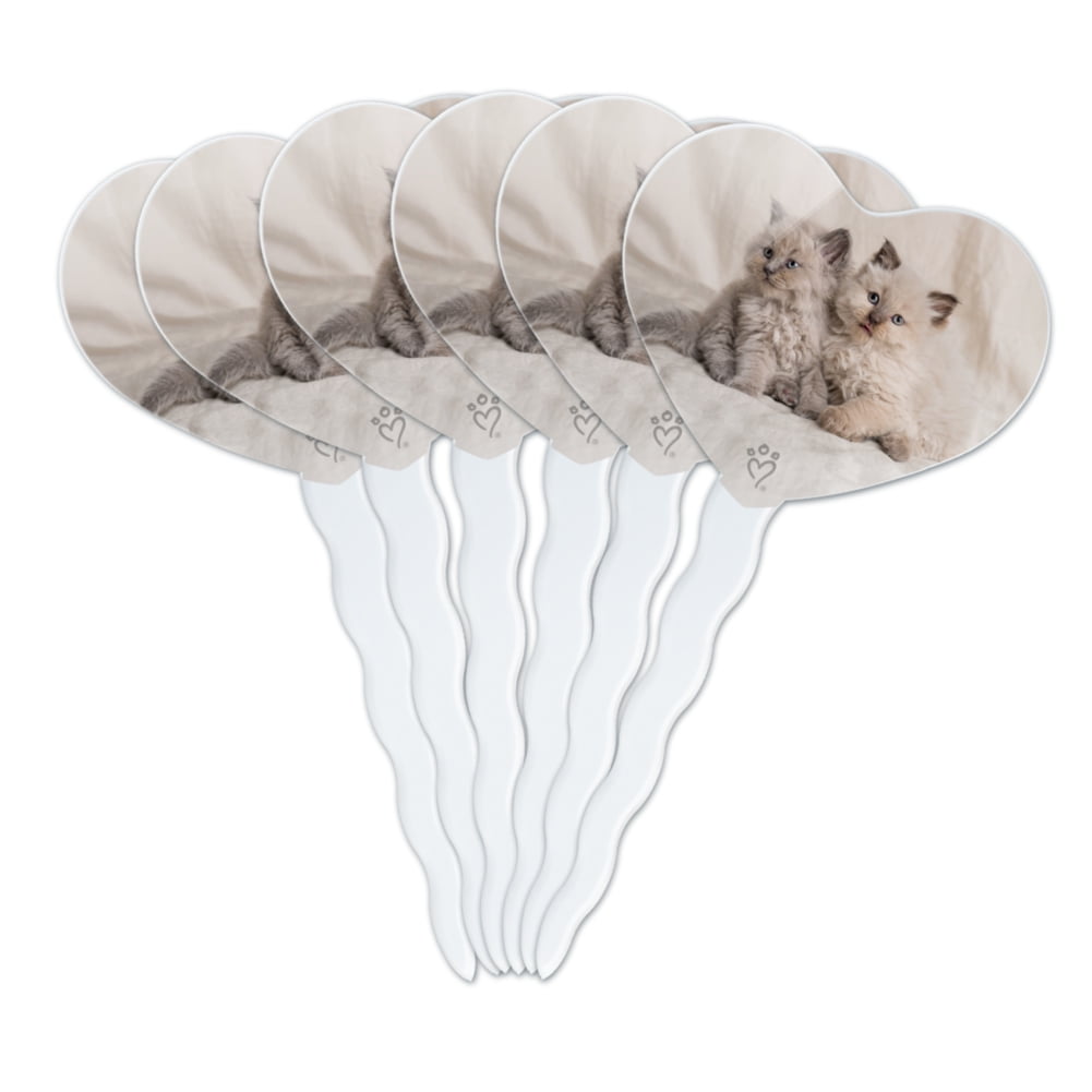 Miradoll Ragdoll Kitten Best Friends Heart Love Cupcake Picks Toppers ...