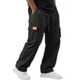 Dwellite Cotton Linen Pants Men Drawstring Elastic Waist Casual Beach ...