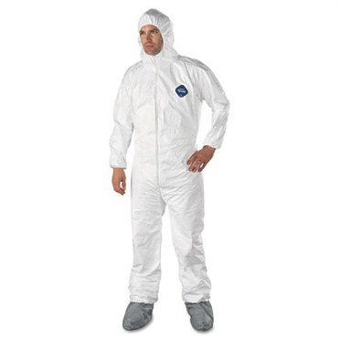Tyvek Elastic-Cuff Hooded Coveralls w/Boots, White, 3X-Large, 25/Carton ...