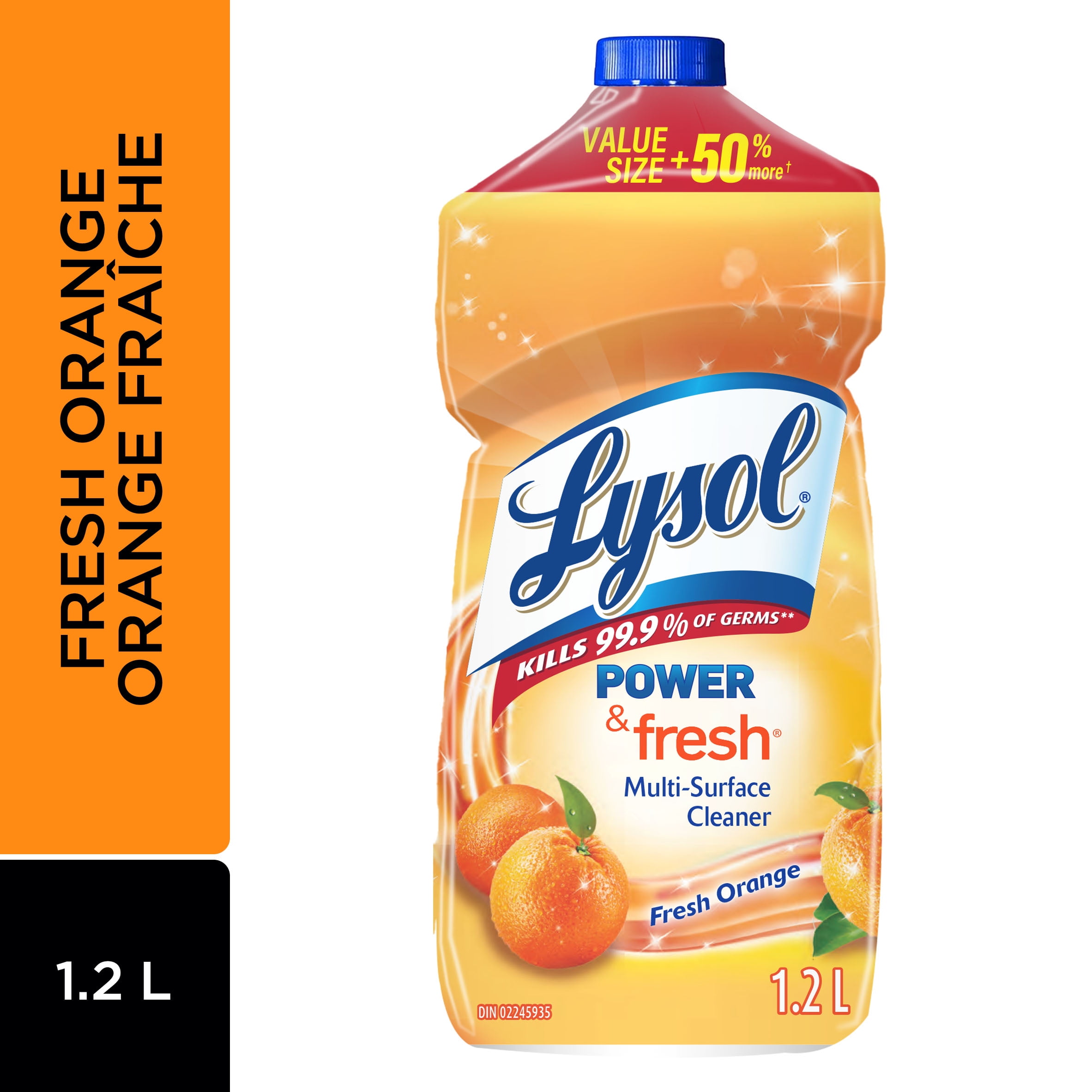 Lysol All Purpose Cleaner, Pour, Orange, Multi Surface Cleaner, 1.2 L ...