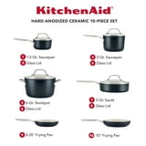 KitchenAid Hard Anodized 10 Pcs Ceramic Nonstick Cookware Pots and Pans ...