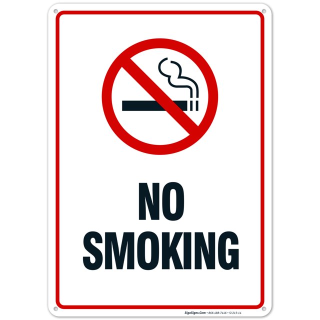 No Smoking Sign, No Smoking Metal Sign, - Walmart.com